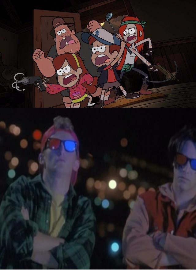 Team Gravity Falls fights robot Bill and Ted by TheCartoonWizard on ...