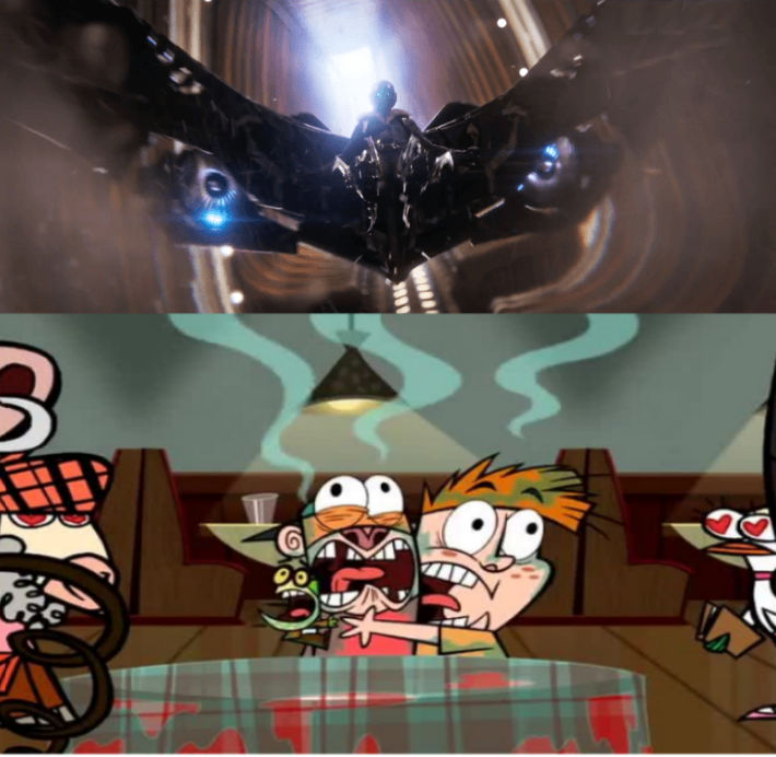 Adam and Jake scared of Vulture by TheCartoonWizard on DeviantArt