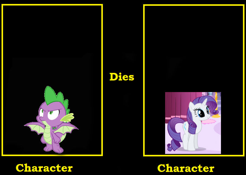 Spike dies in Rarity's arms by TheCartoonWizard on DeviantArt