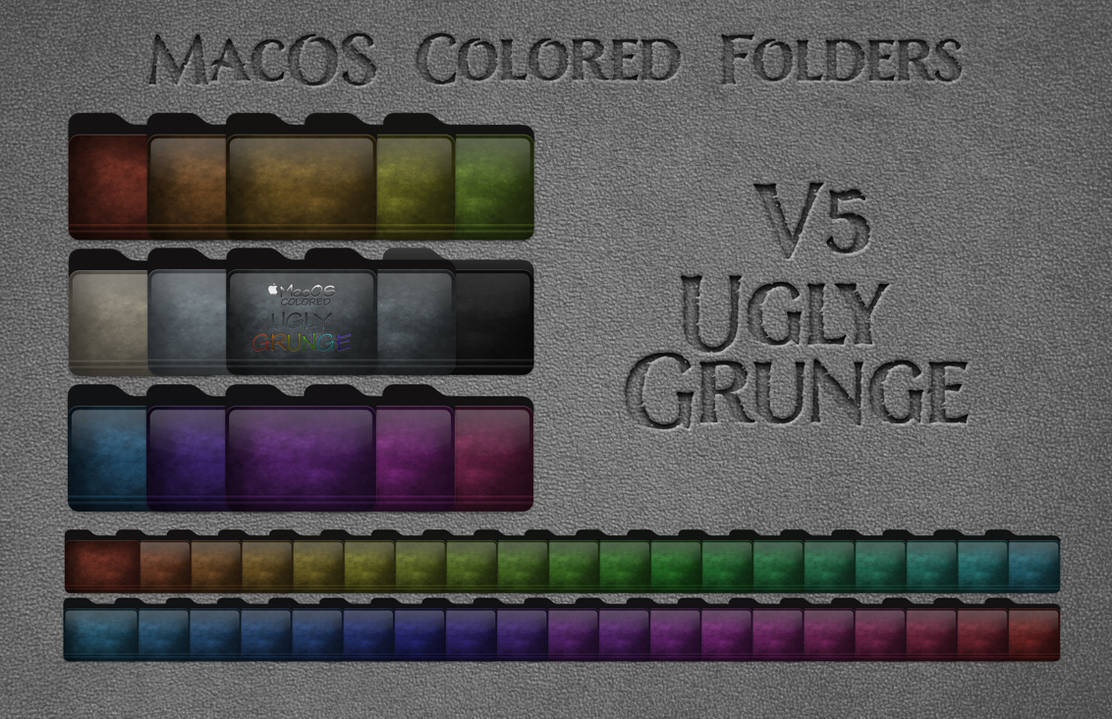 Apple MacOS Colored Folders V5 Ugly Grunge by ncoleamy on DeviantArt
