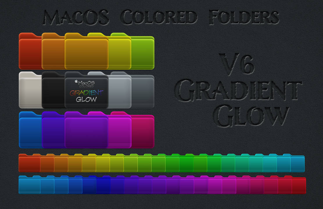 MacOS Colored Folders V6 ... Gradient Glow by ncoleamy on DeviantArt