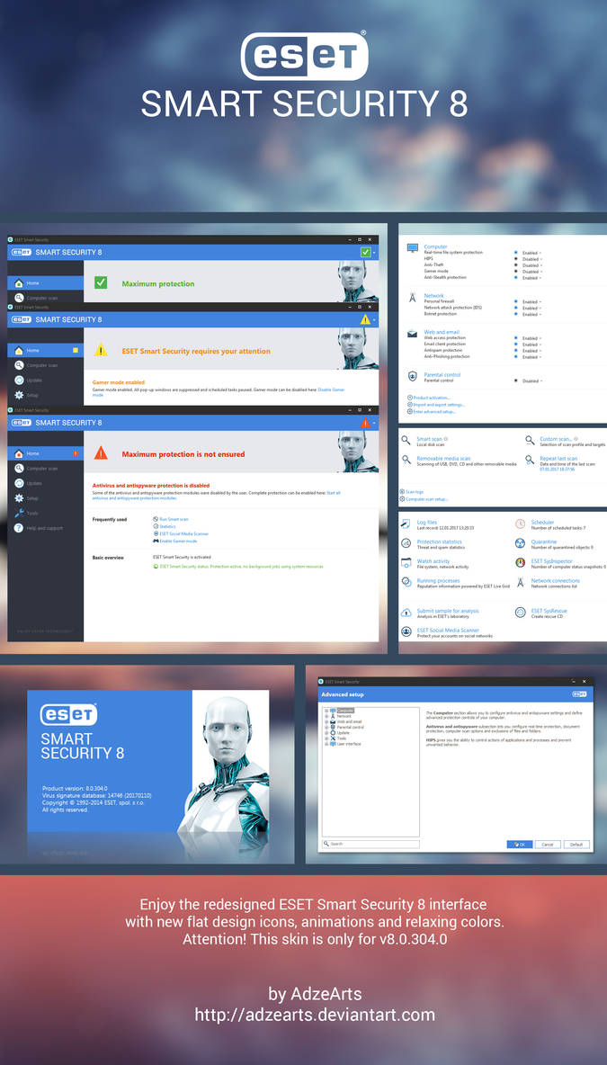 ESET Smart Security 8 Flat Skin byAdzeArts by AdzeArts on DeviantArt