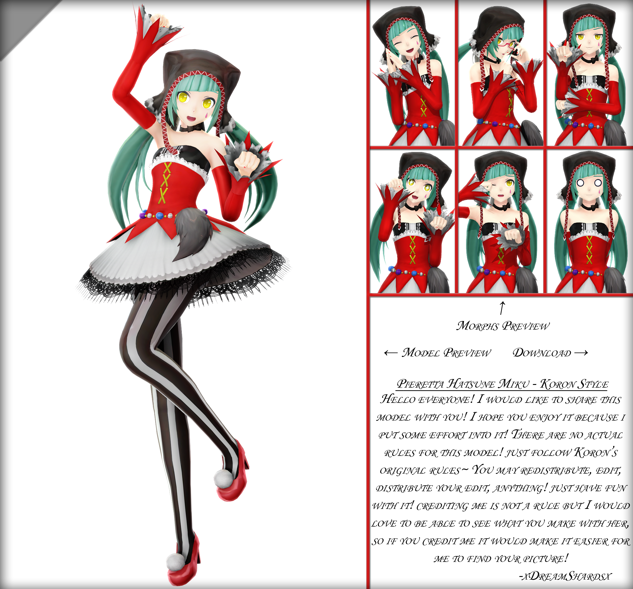Pieretta Hatsune Miku - Koron Style - DL! by xDreamShardsx on DeviantArt