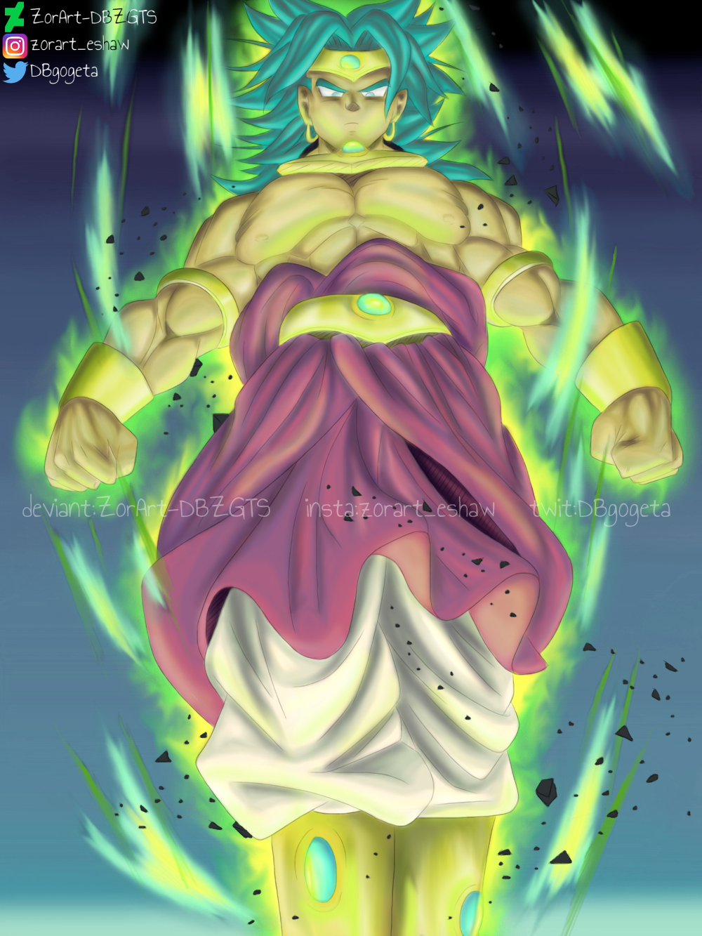 DBZ - Broly - V2:Digitized by ZorArt-DBZGTS on DeviantArt