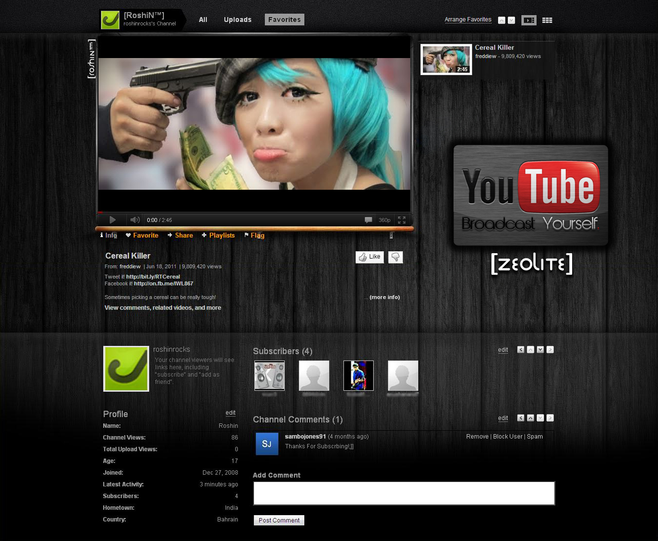 Zeolite - Youtube Layout by Roshinrocks on DeviantArt