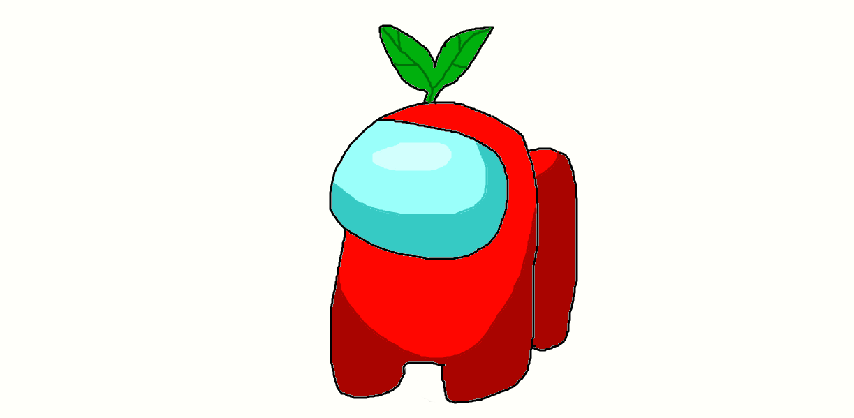 Among Us Mini-crewmate red with a plant by SowrellUwU on DeviantArt