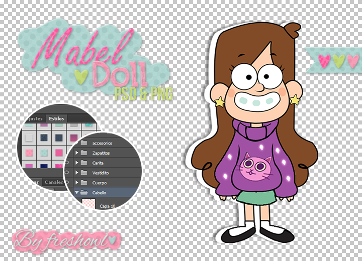 Mabel doll/gravity falls- psd and png. by freshowl on DeviantArt