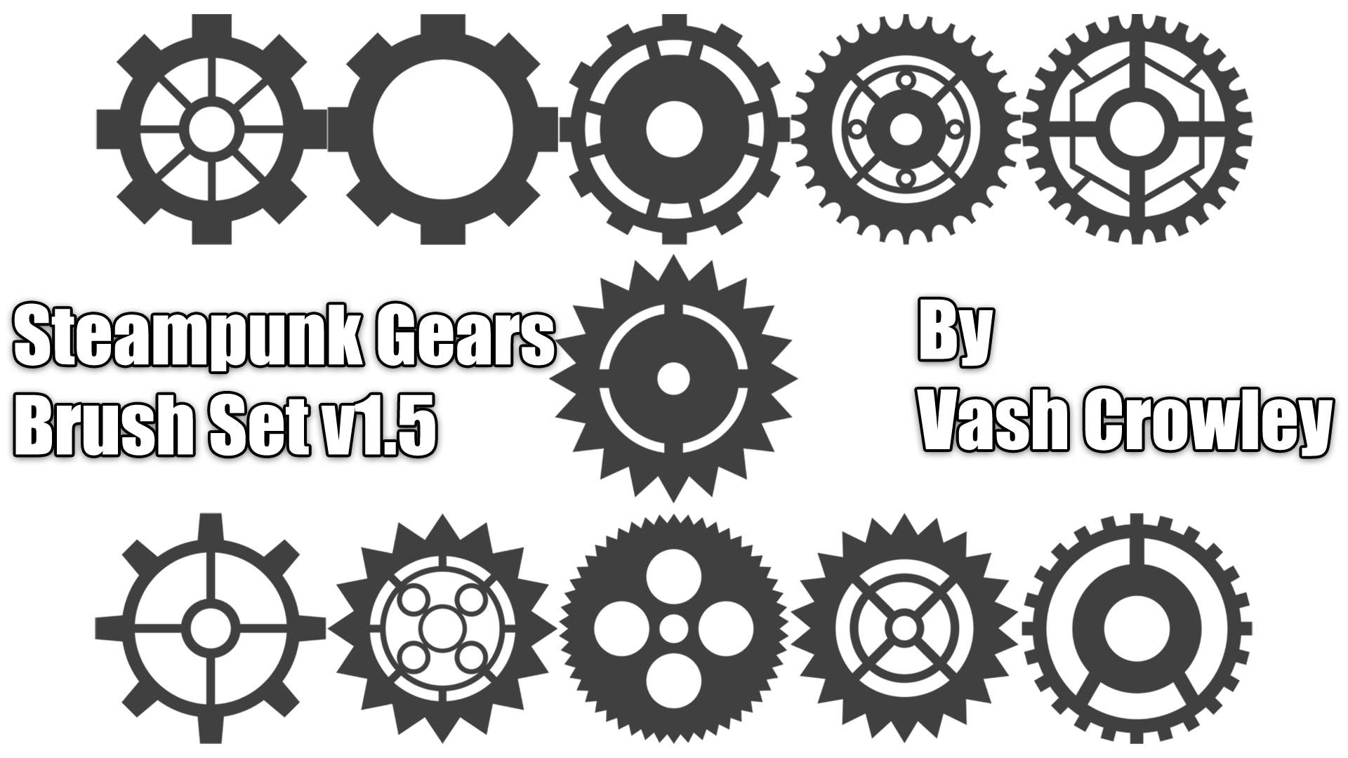 Steampunk Gear Brush Set 01 by Vash Crowley by Vash-Crowley on DeviantArt