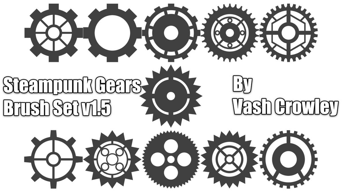 Steampunk Gear Brush Set 01 by Vash Crowley by Vash-Crowley on DeviantArt