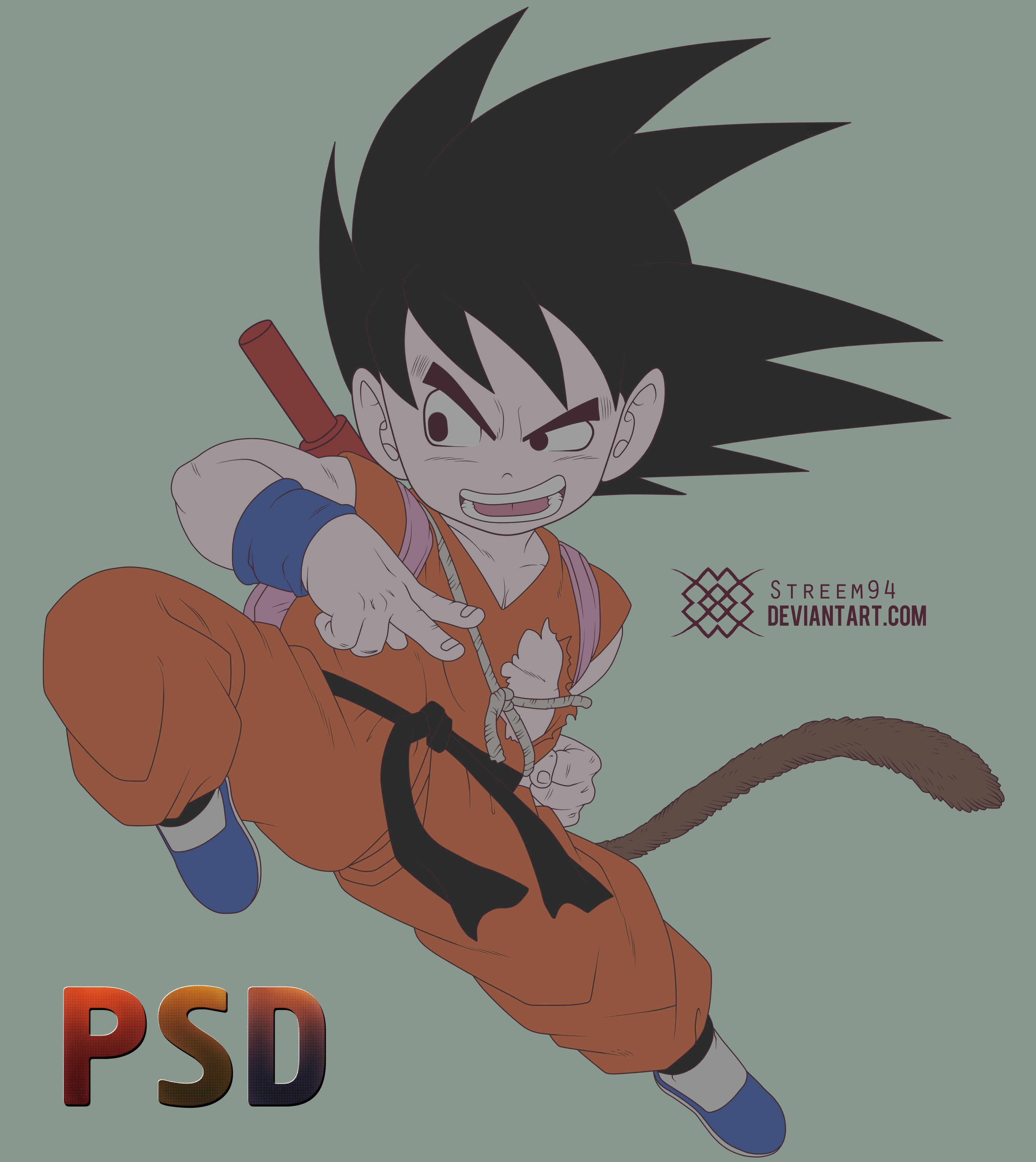 DragonBall: Goku lineart + Base Color (PSD) by Streem94 on DeviantArt