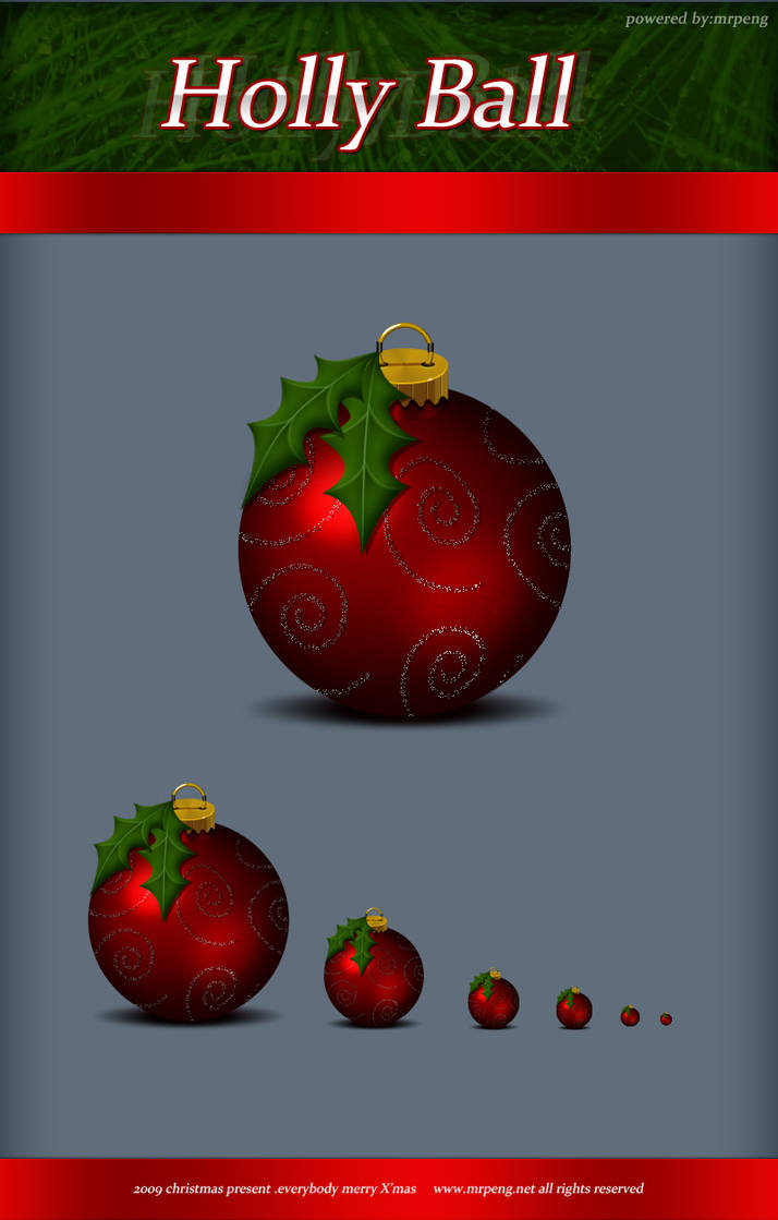 Christmas_holly ball icons by chinapeng on DeviantArt