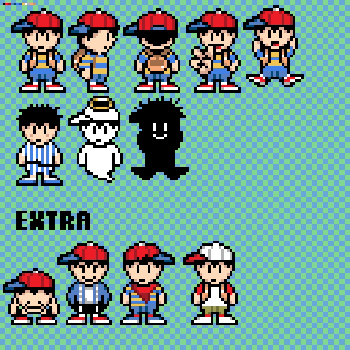 Ness Sprites by AverageNintenGuy on DeviantArt