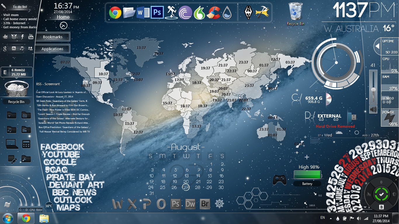 My Rainmeter Desktop Layout by George415 on DeviantArt
