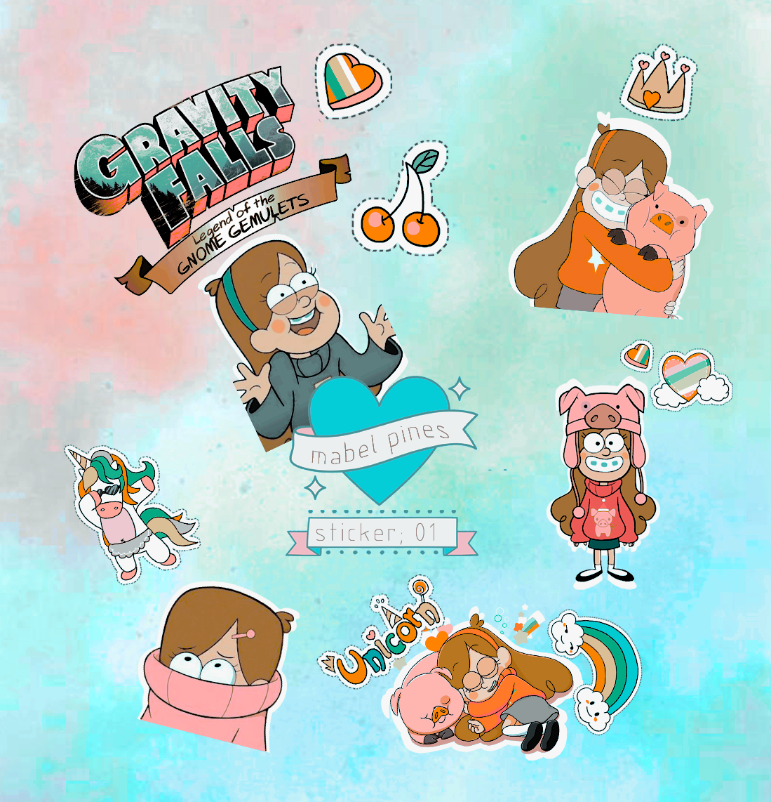 gravity falls, stickers, mabel pines by aprileelouise on DeviantArt