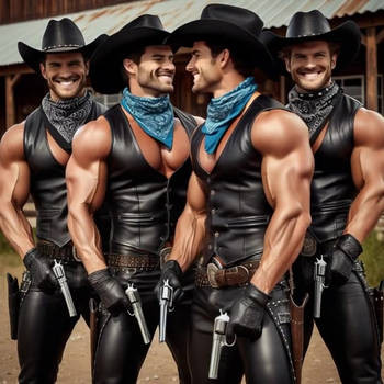 Hot Handsome Leather Cowboys Smile and Kiss by Stelios1977 on DeviantArt