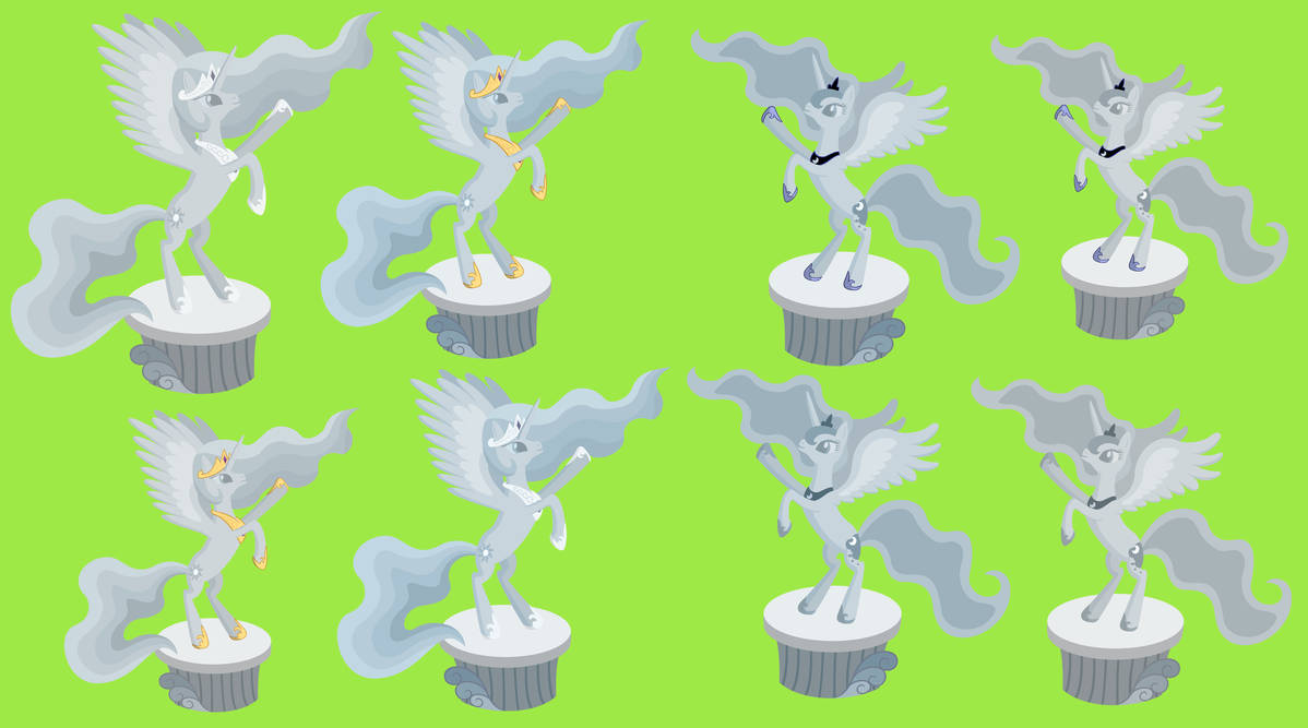 Tia and Luna statues by Stabzor on DeviantArt