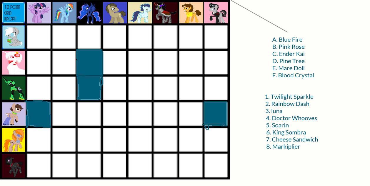 mlp Adopt Grid by BlueExorcistGirl on DeviantArt