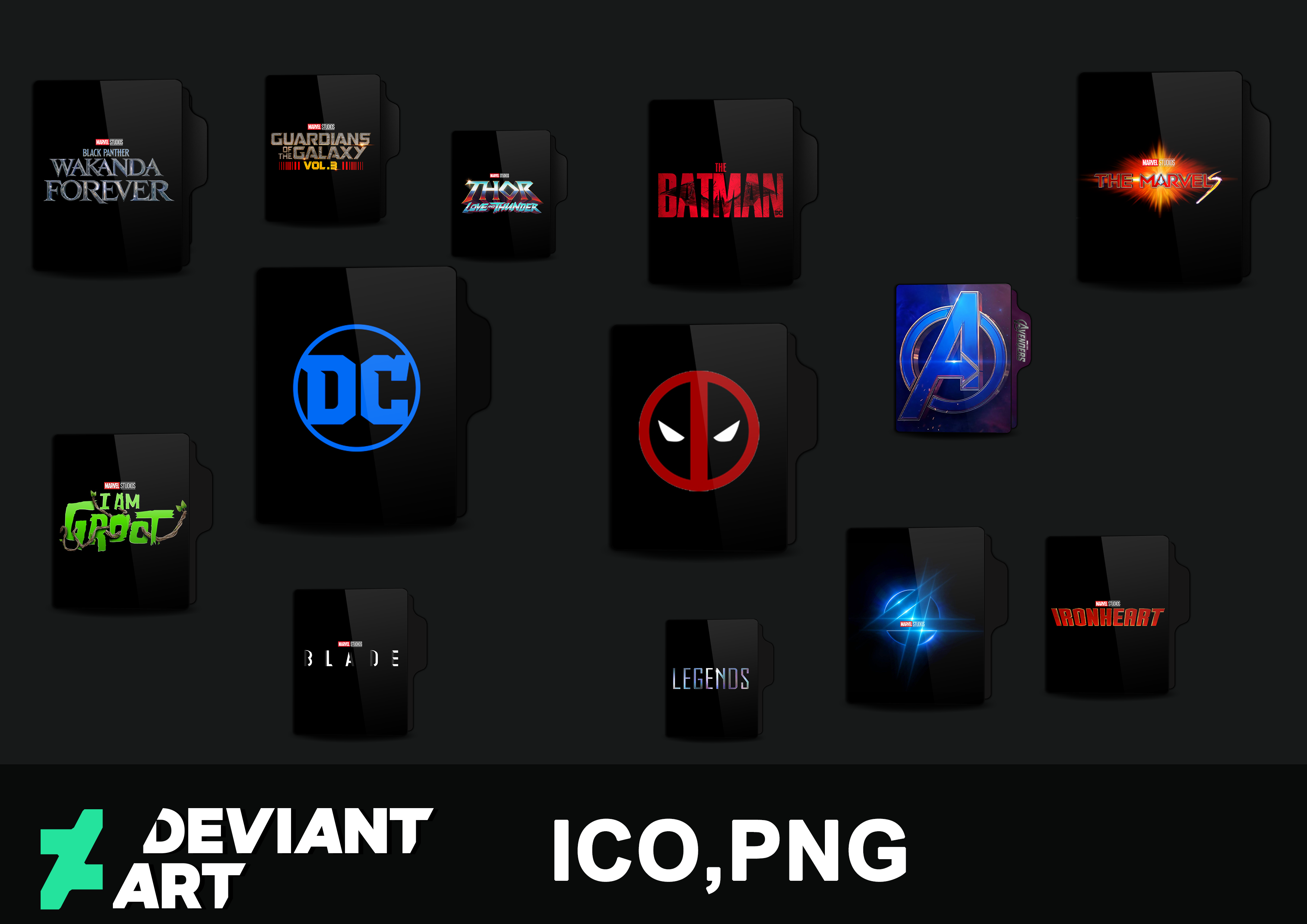 Folder Icon Pack MCU / DCEU by wrrwenna on DeviantArt