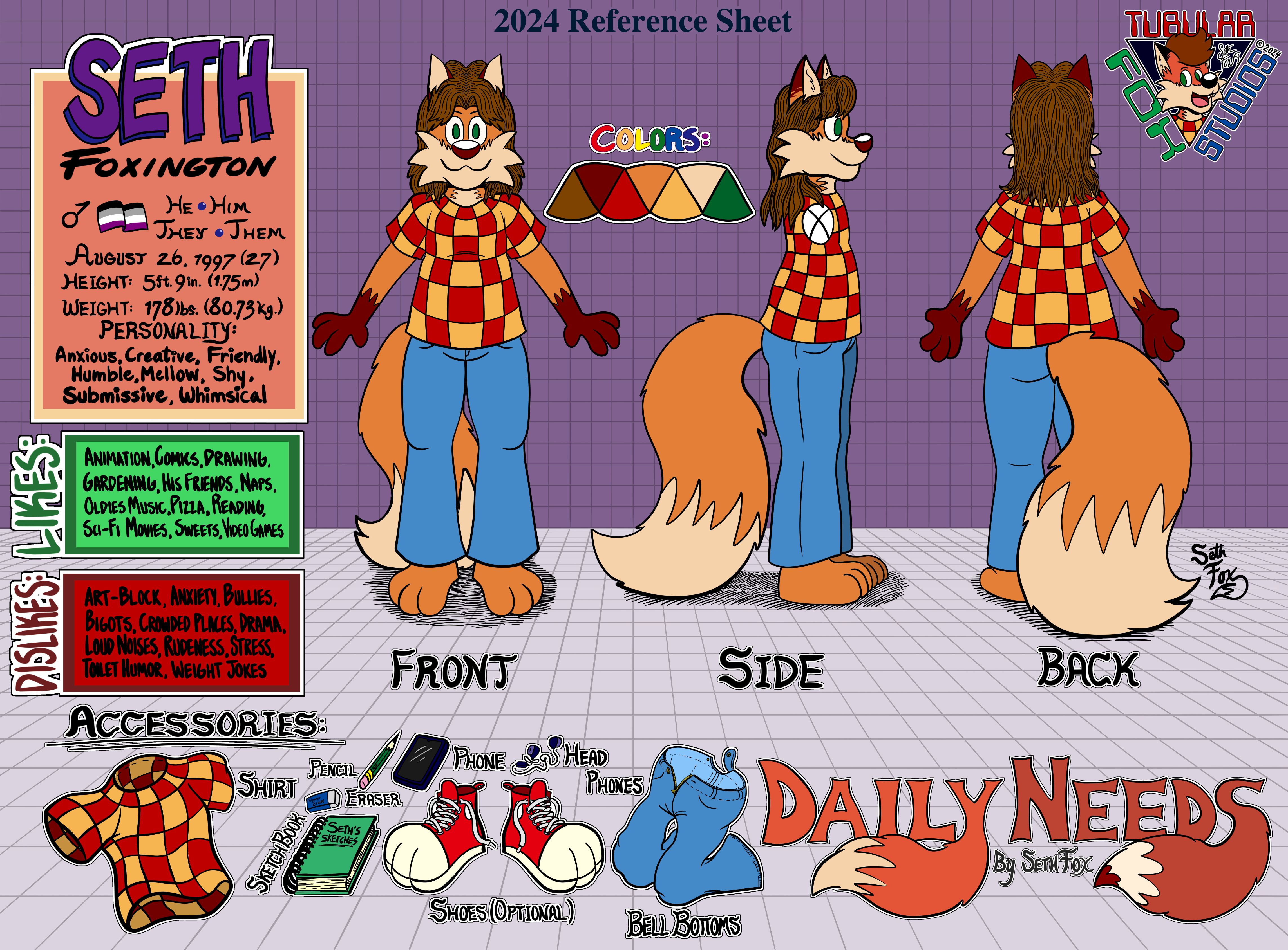 Seth's Reference Sheet 2024 by Tubular-Foxes on DeviantArt
