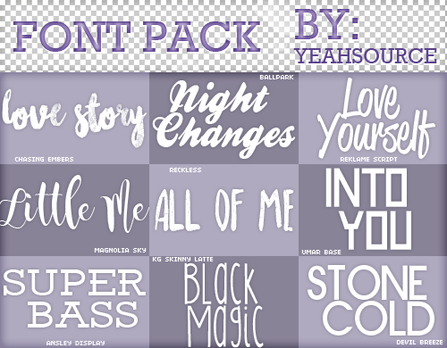 Font Pack #6 by oursheartsps on DeviantArt