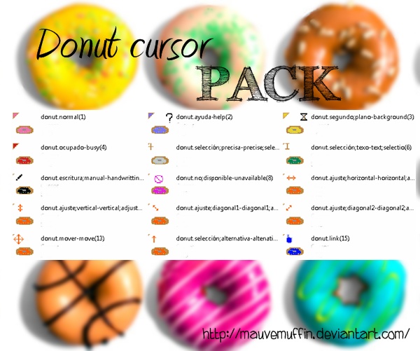 Donut cursors Pack by mauvemuffin on DeviantArt