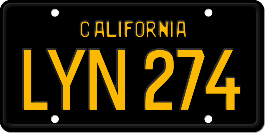 License Plate: California and LYN 274 Fonts by 1967MustangFastback on ...