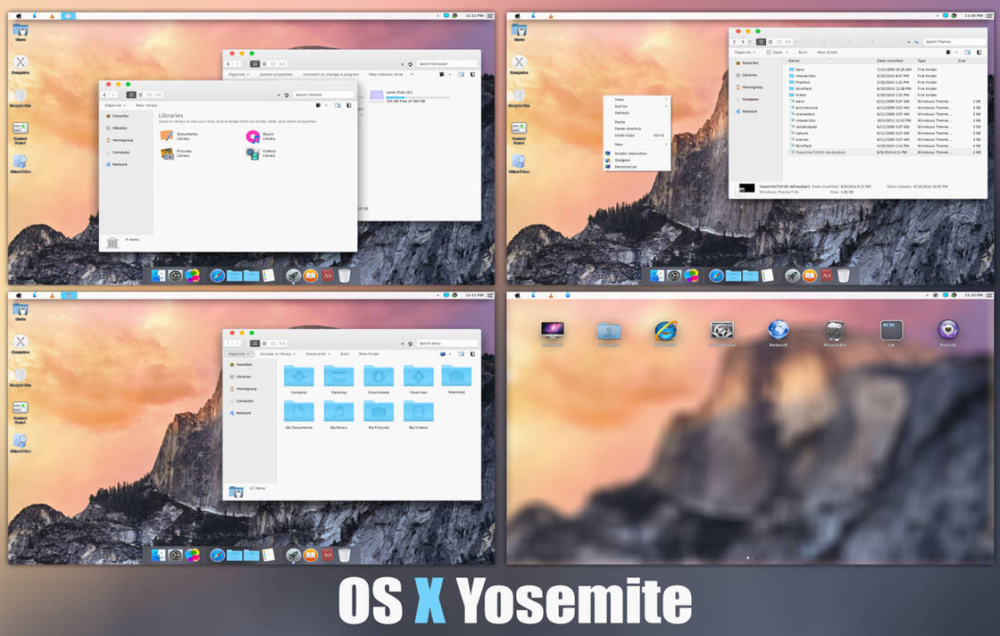 OS X Yosemite SkinPack For Windows 7/8/8.1 by TheDhruv on DeviantArt