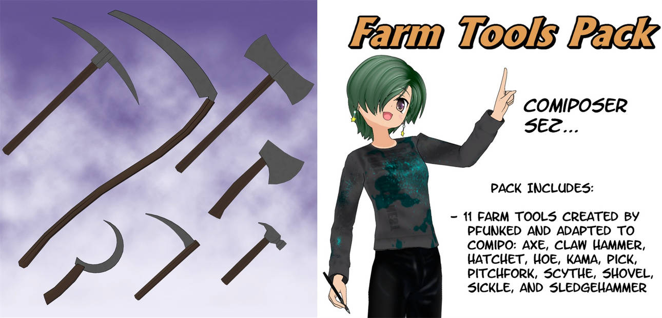 Farm Tools Pack for ComiPo by ComiPoser on DeviantArt