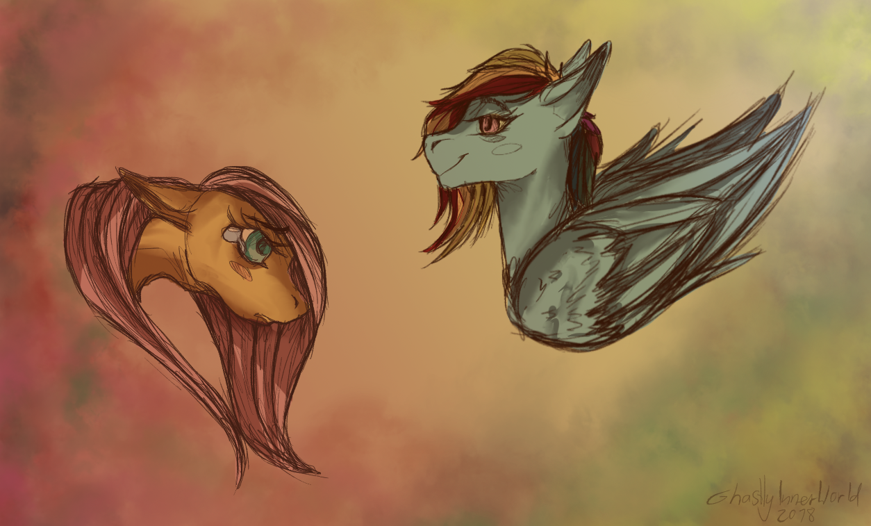 The shy one and the assertive one {MLP} by GhastlyInnerWorld on DeviantArt
