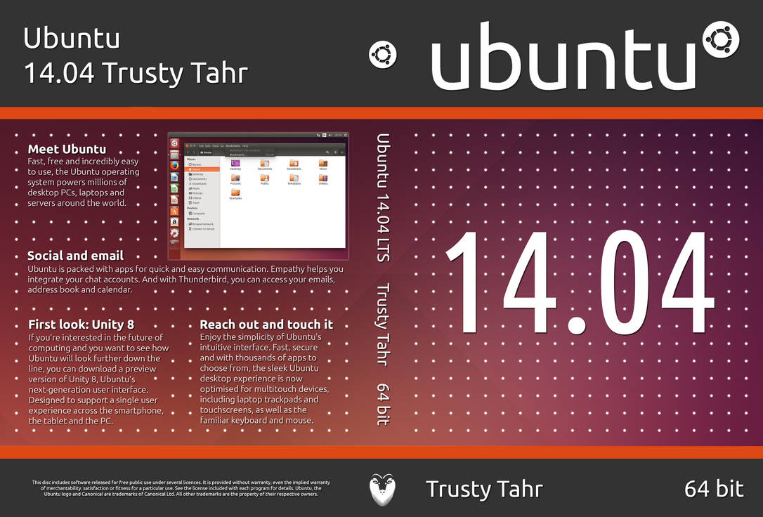Ubuntu 14.04 LTS Trusty Tahr DVD Cover by CBdraws on DeviantArt