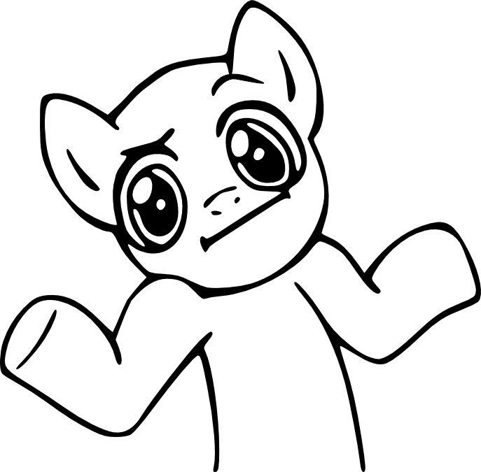 Shrugpony SVG template by Kopachris on DeviantArt