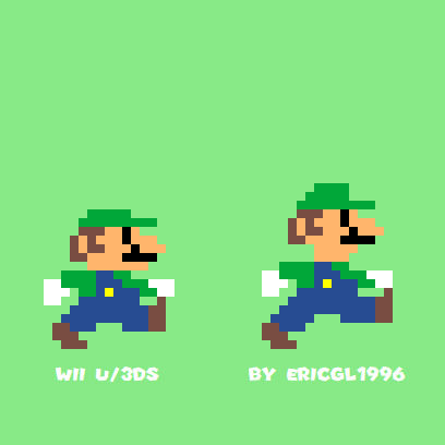 Custom SMM SMB1 Luigi Walking Animation GIF by ericgl1996 on DeviantArt