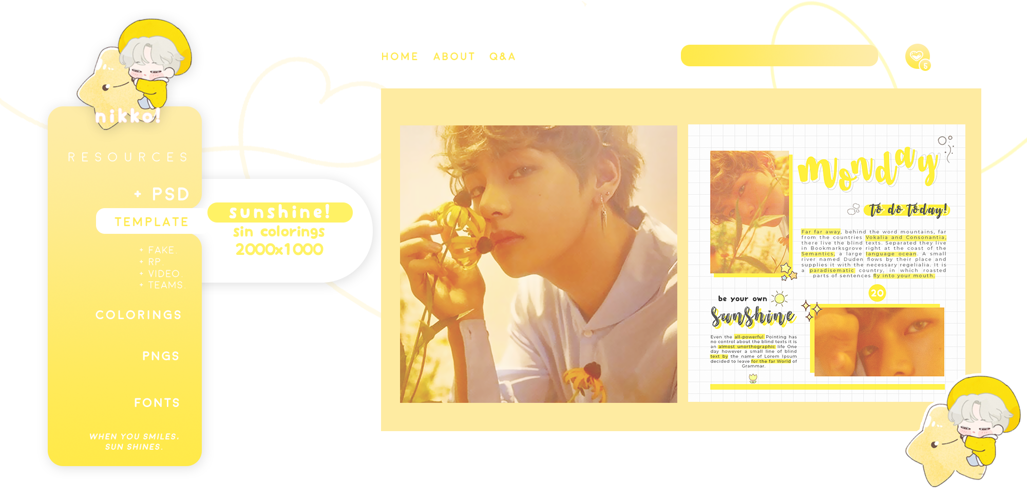sunshine template! by nikko! by softpeachx on DeviantArt