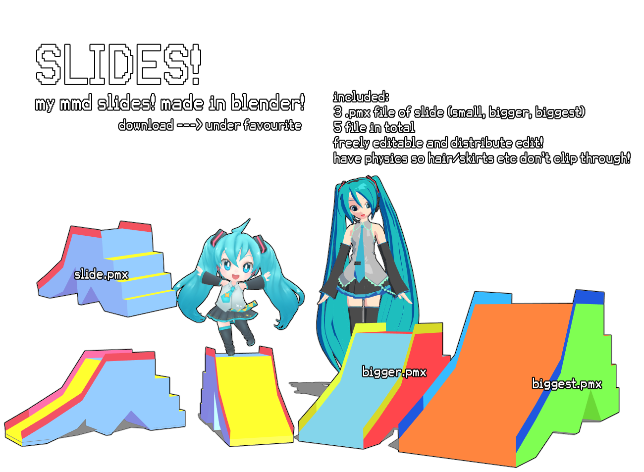 [mmd DL] slides! [3 sizes, has physics] by kawaii-noodle-boy on DeviantArt