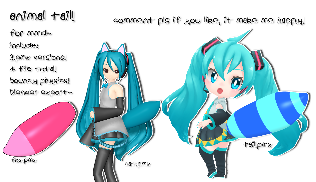[mmd DL] animal tail! [3 kinds!] by kawaii-noodle-boy on DeviantArt