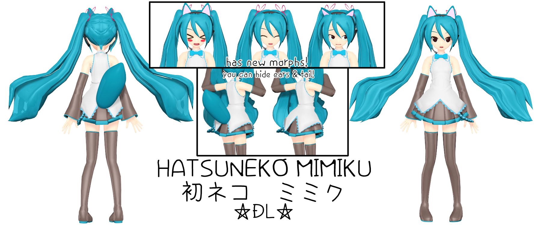 [MMD model DL] HATSUNEKO MIMIKU [Animasa edit] by kawaii-noodle-boy on ...