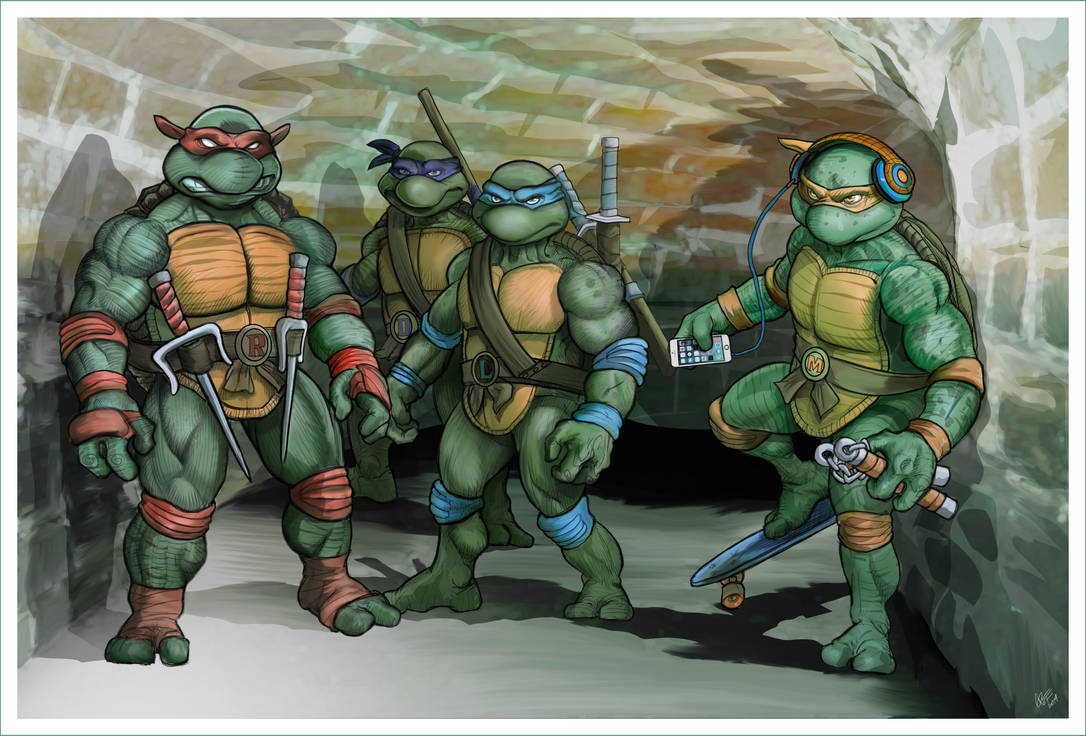 TMNT Group 10 x 15 PRINT by soonergriff on DeviantArt