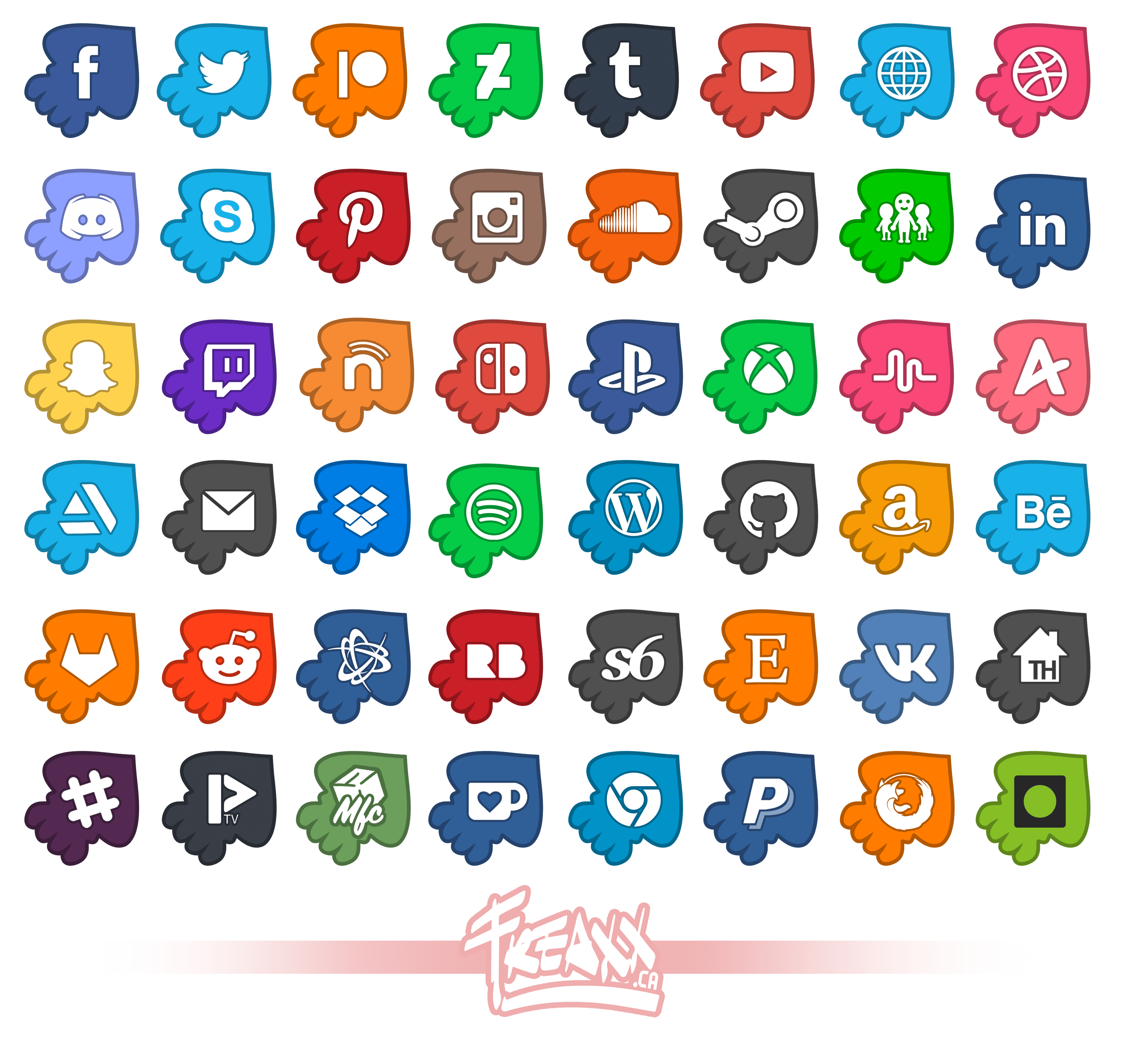 UPDATED! 48 Splatoon Inspired Social Media Icons! by Freamm on DeviantArt