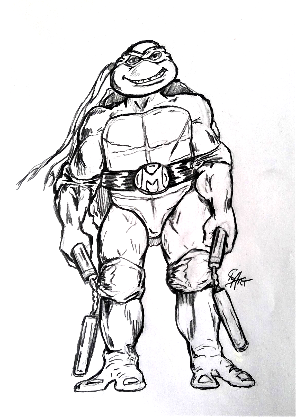 Ninja Turtle pencil sketch by StuSwensen on DeviantArt