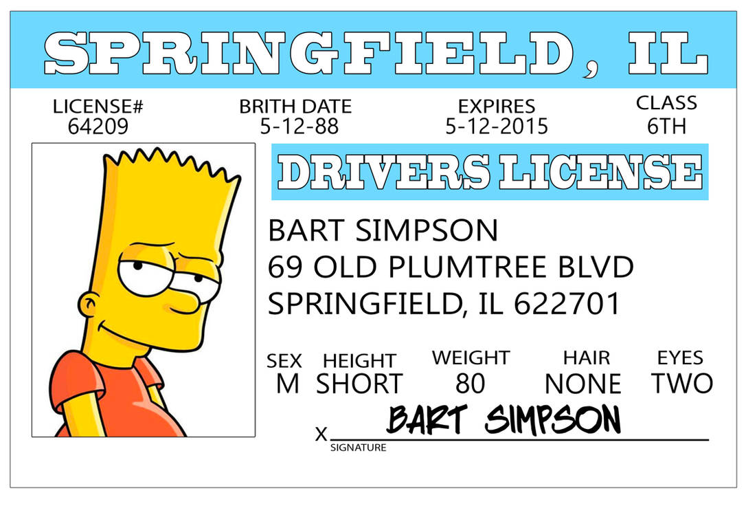 Credencial de bart simpson para conducir by YairGerson on DeviantArt