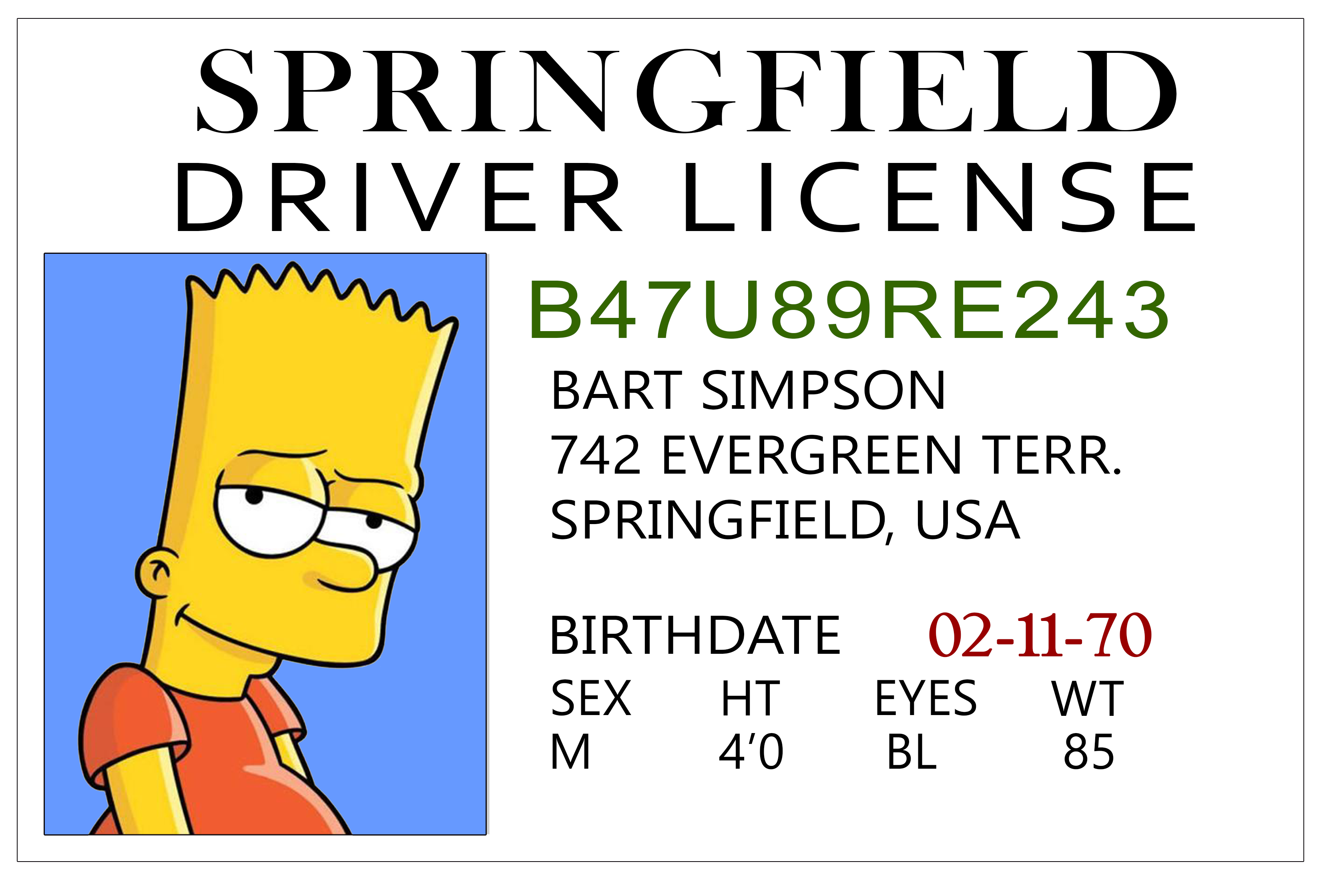 Credencial para manejar de bart simpson by YairGerson on DeviantArt