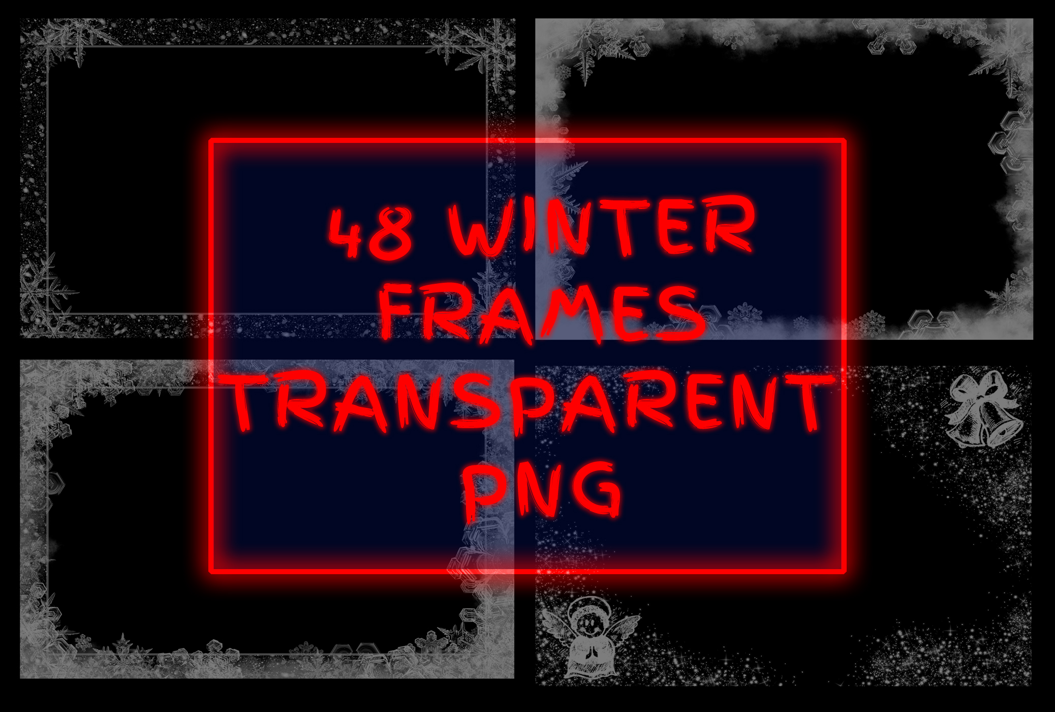 48 Winter Frames - transparent PNG files by duzulek on DeviantArt