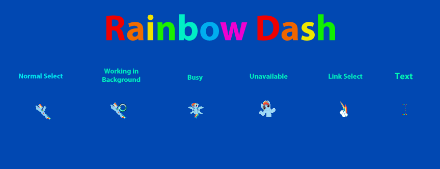Rainbow Dash Cursor Set by RDA5H on DeviantArt