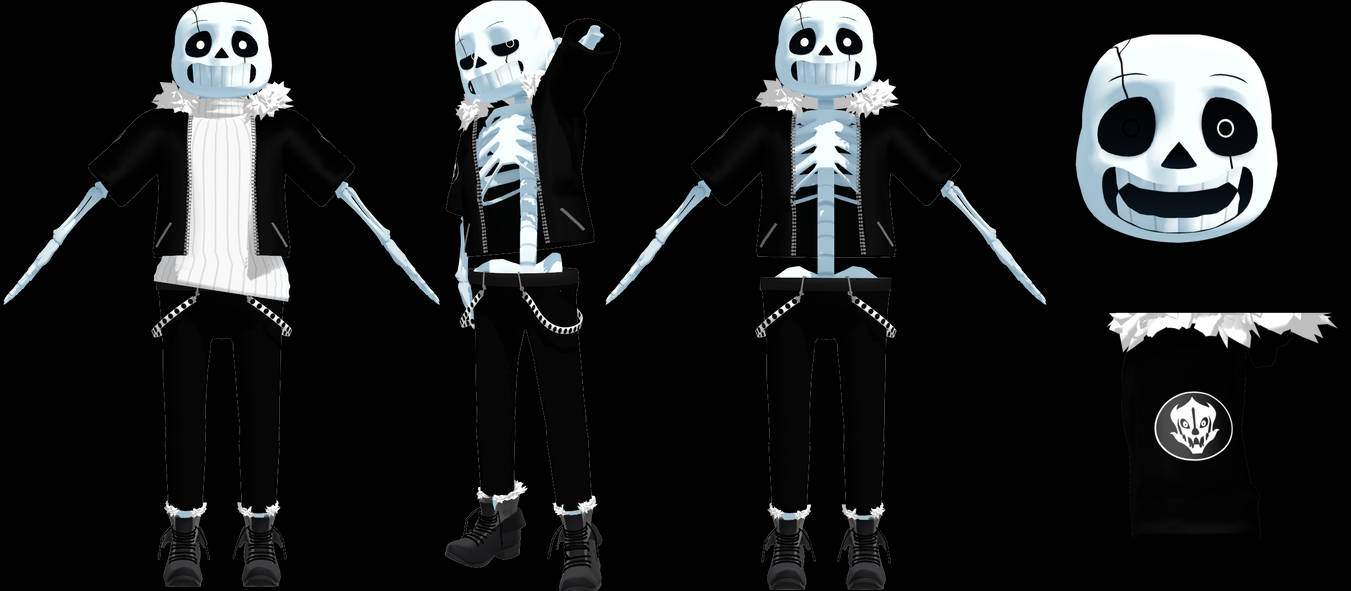 MMD Gaster Sans (DL) by KittyNekkyo on DeviantArt