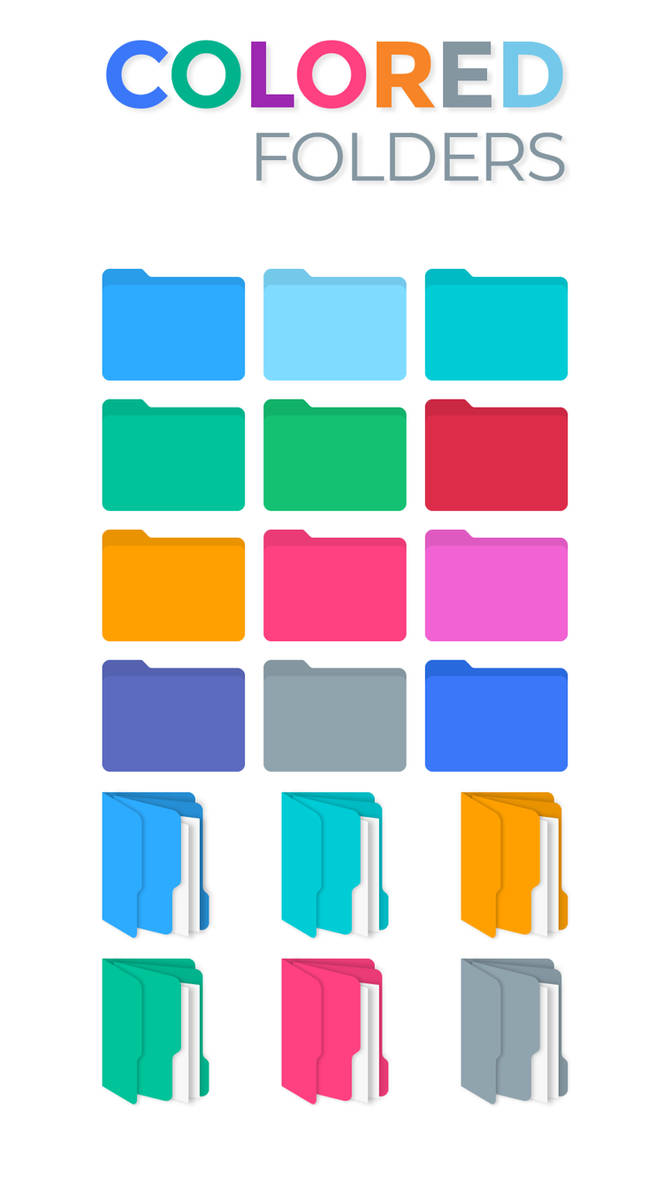 Colored Folders by KDr3w on DeviantArt