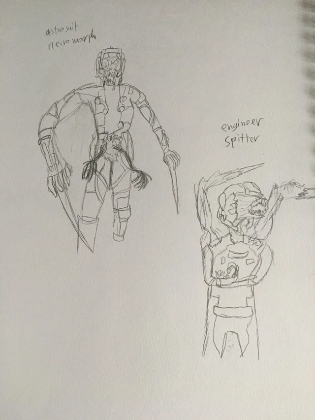 necromorphs with rigs on them. by cappedminer369 on DeviantArt
