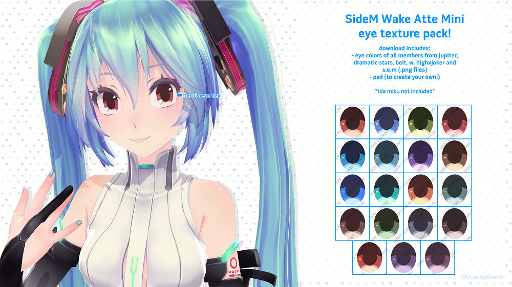 [mmd dl!] sidem wakemini eye textures by candykirarin on DeviantArt