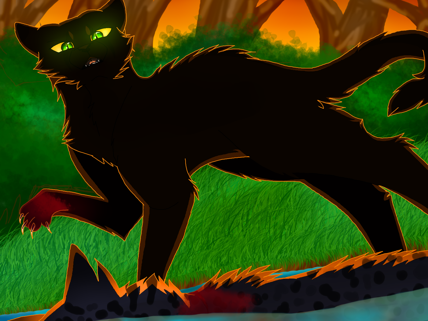 Ashfur's death by Goldenwing672 on DeviantArt