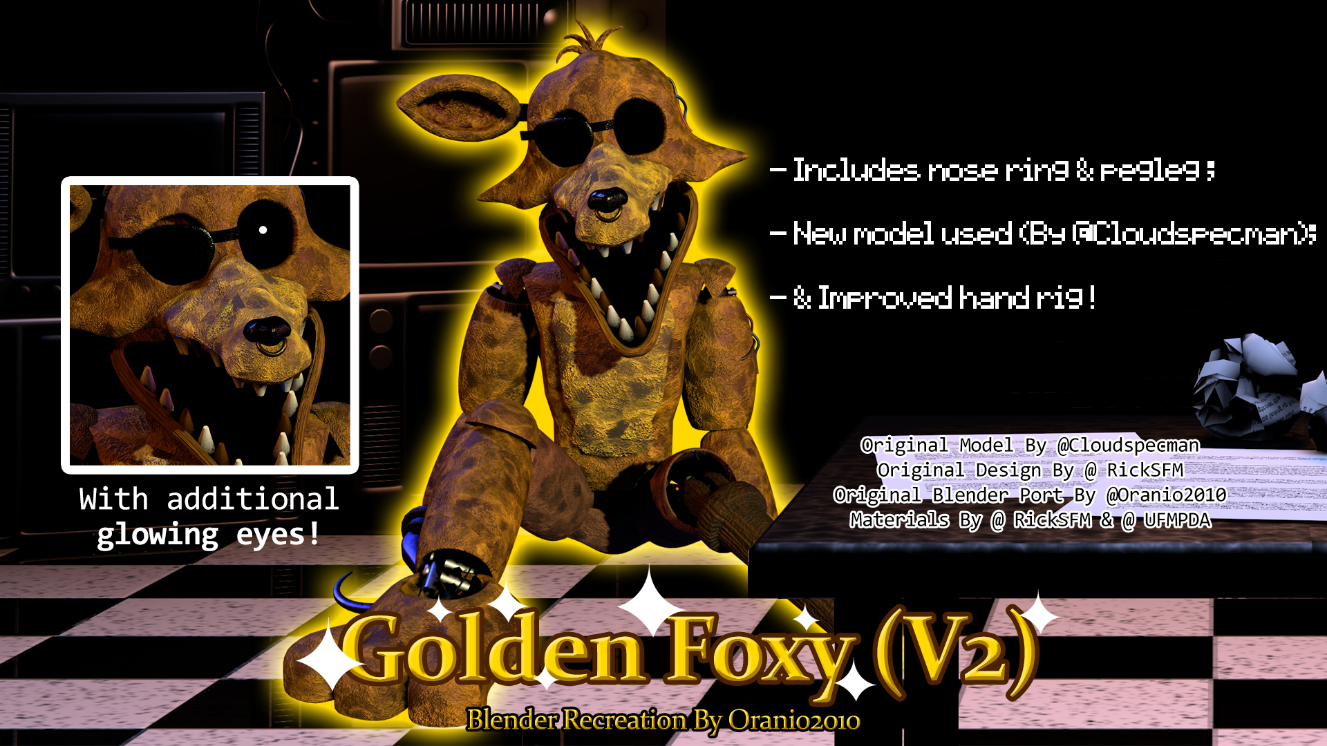 New and Shiny GOLDEN FOXY Release (Blender 4.0+)!! by Oranio2010 on ...