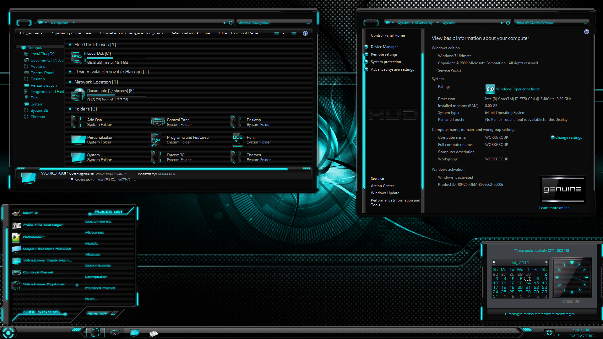 HUD Evolution Aqua for Windows 7 by Shemhamforash01 on DeviantArt